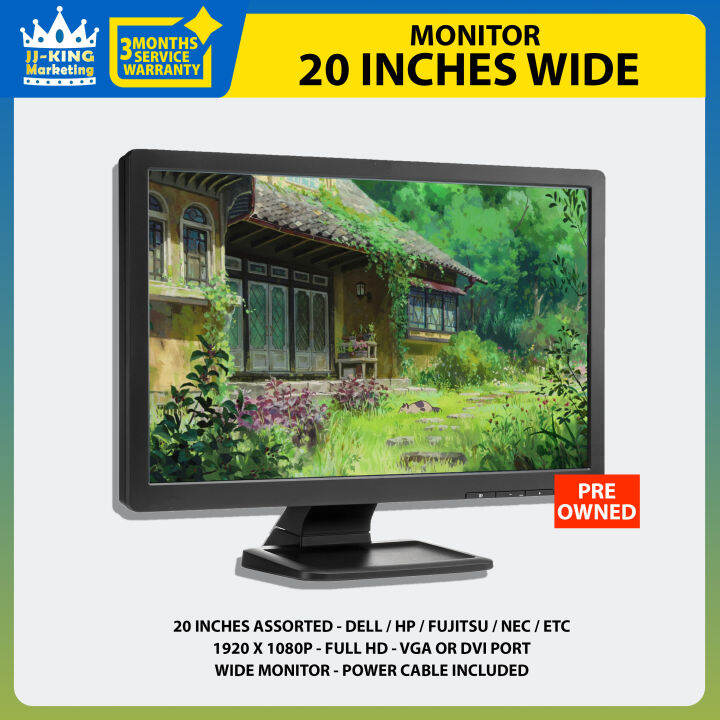 20 INCHES WIDE MONITOR / FULL HD / FOR PC / CCTV / DUAL USE / POWER ...