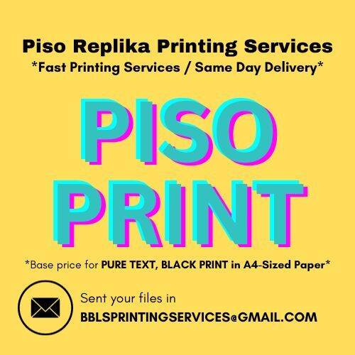 Piso Print Monochrome/Text/ only - (A4) | Lazada PH