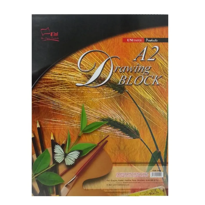 Uni A2 Drawing Block / Kertas Lukisan 165gsm.20's SDB-2400 | Lazada