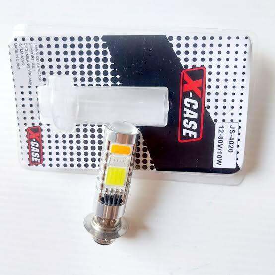 LAMPU LED H6 STROBO MERAH BIRU DAN PUTIH - LAMPU UTAMA LED MOTOR PUTIH ...