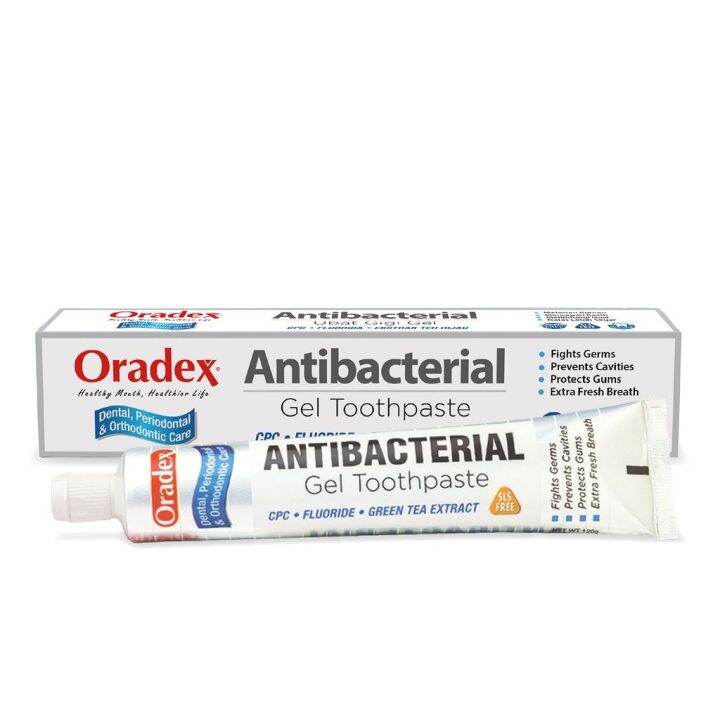 Oradex Antibacterial Gel Green Tea Fluoride Toothpaste (120g) | Lazada