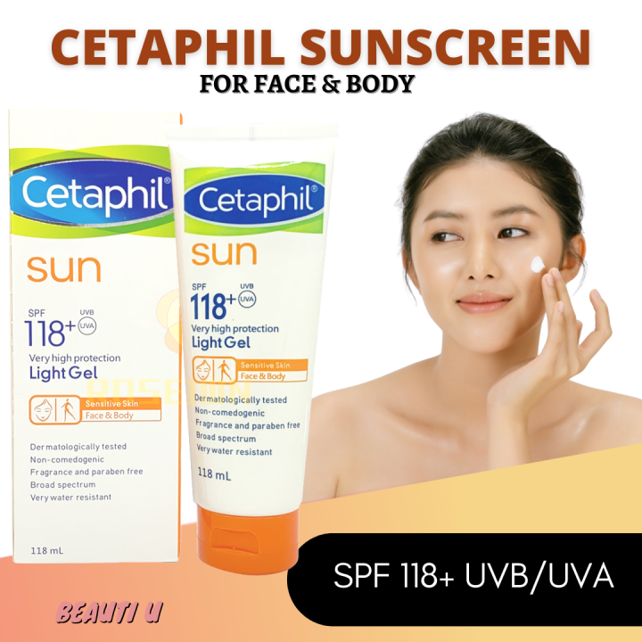 ORIGINAL Cetaphil Sunblock SPF 118+ Light Gel (Face & Body) 118ml ...