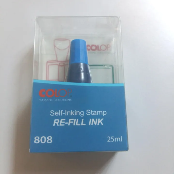 Colop Self-Inking Stamp Re-Fill Ink (25ml) (Blue) | Lazada
