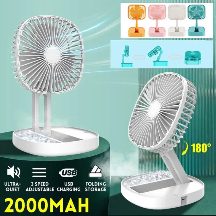Good Lucky Mini Fan Folding Small Vertical Electric Fan USB Electric ...