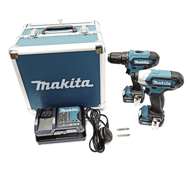 MAKITA 12V Cordless Combo Drill Kit: 12V Drill Driver + 12V Impact Driver (CLX224SAX1 / CLX224 ...