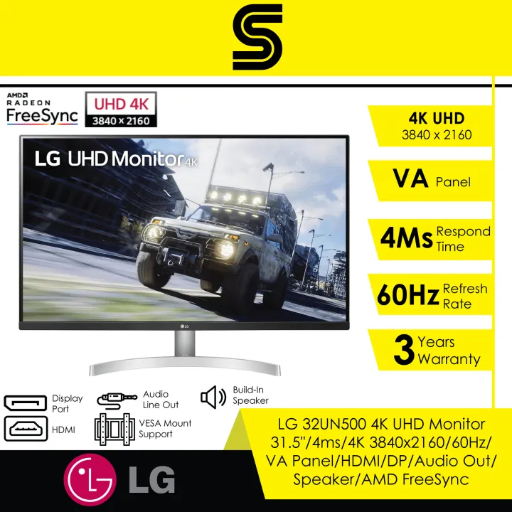 LG 32UN500 4K UHD Monitor - 31.5"/4ms/4K 3840x2160/60Hz/VA Panel/HDMI ...