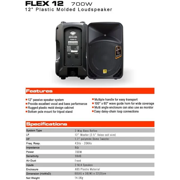 Kevler FLEX-12 Portable Sound System (Sold in Pair) | Lazada PH