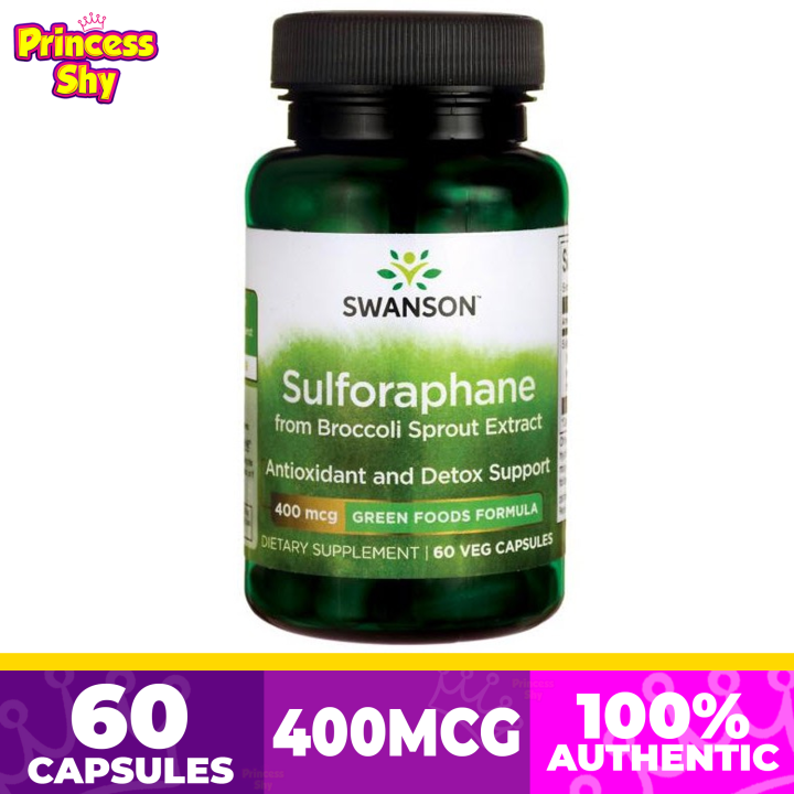 Swanson Sulforaphane from Broccoli Sprout Extract Antioxidant Detox Support 400mcg 60 Capsules ...