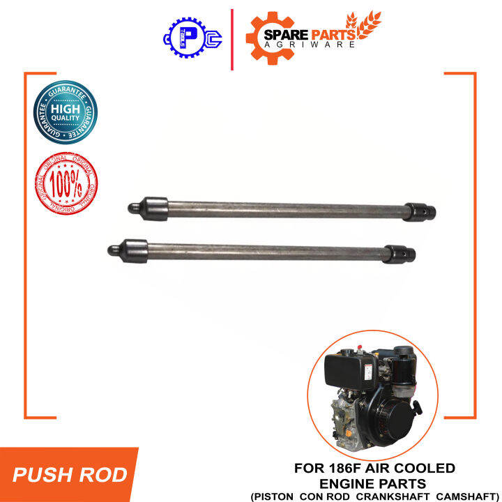 Push Rod Set (2pcs) 186F (10hp), 186FA (12hp) Aircooled Diesel Engine ...
