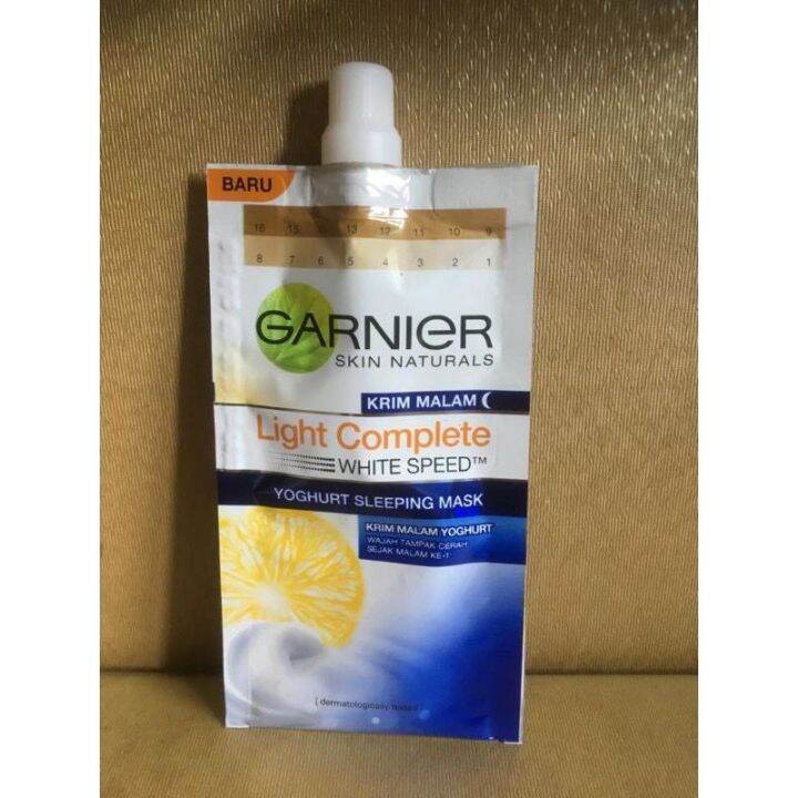 GARNIER KRIM MALAM LIGHT COMPLETE YOGHURT SLEEPING MASK 7ML | Lazada ...