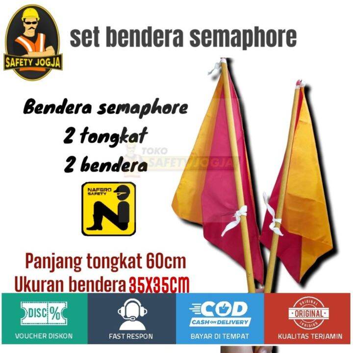 BENDERA SEMAPHORE 2 BENDERA + 2 TONGKAT BENDERA SEMAPUR 1 SET MURAH ...