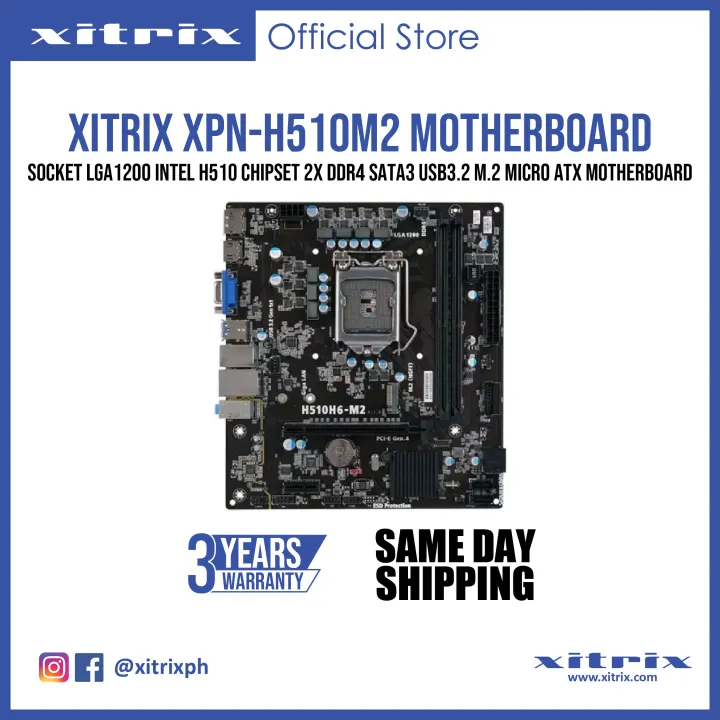 Xitrix XPN-H510M2 Socket LGA1200/ Intel H510 Chipset/ 2x DDR4/ SATA3 ...