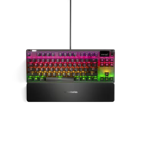 SteelSeries Apex 7 TKL Compact Mechanical Gaming Keyboard – OLED Smart Display – USB Passthrough ...