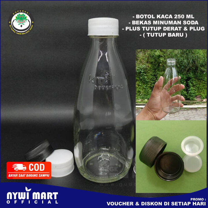( PAKET ISI 20 ) Botol Jamu Kaca 250 ml / Botol KMI / Botol Kaca ...