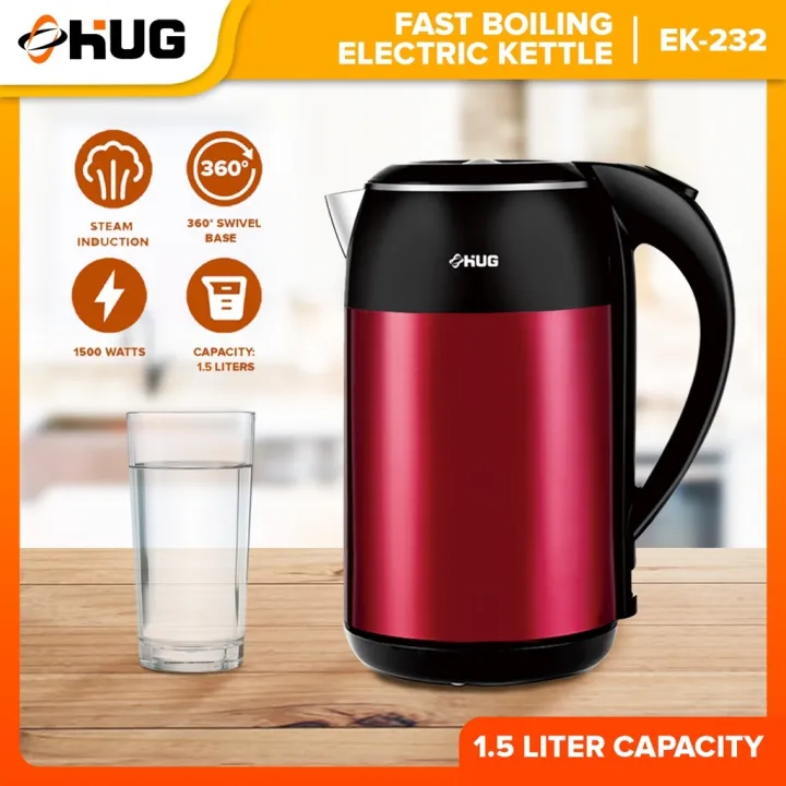 Hug 1.5 Liters Stainless Steel Fast Boiling Electric Kettle Ek-232 ...
