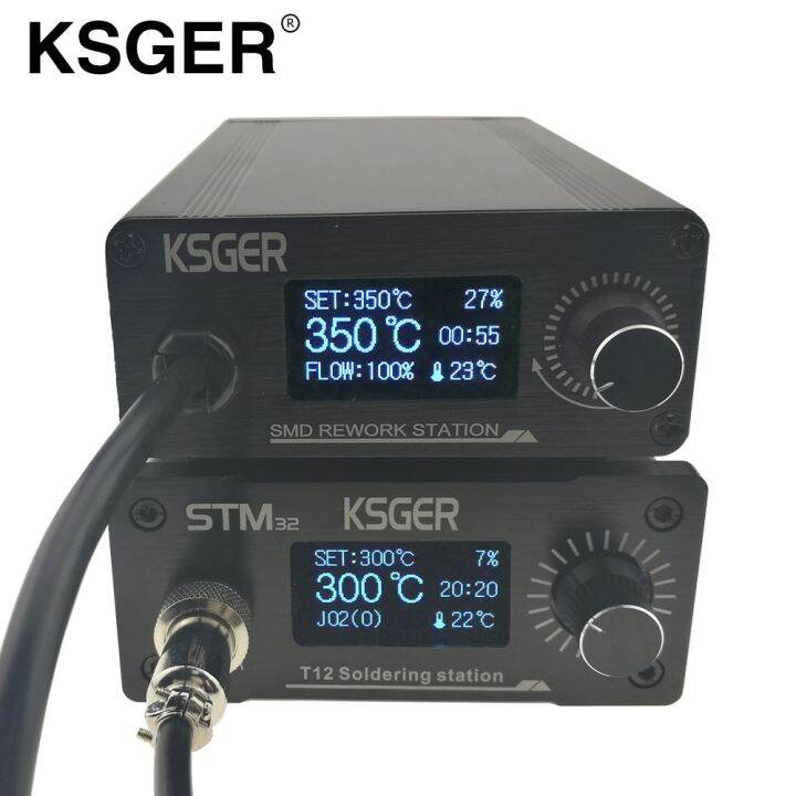 KSGER STM32 OLED T12 Soldering Station Hot Air Rework Resoldering ...