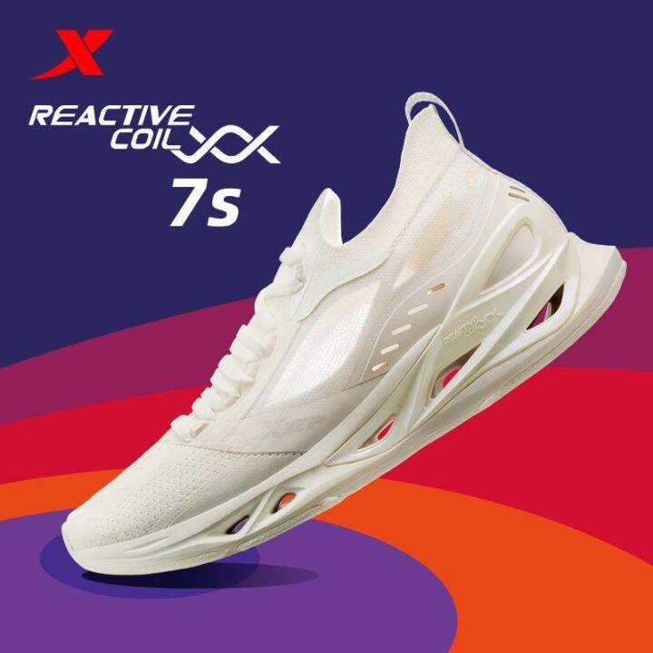 Xtep Reactive Coil 7s รองเท้าวิ่งผู้หญิง รองเท้าผ้าใบ ตาข่ายระบายอากาศ ...