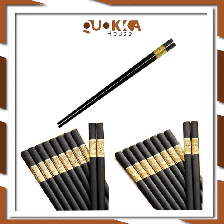 QUOKKA Alloy Chopstick Reusable Tableware Chopstick Classic Series Gold ...