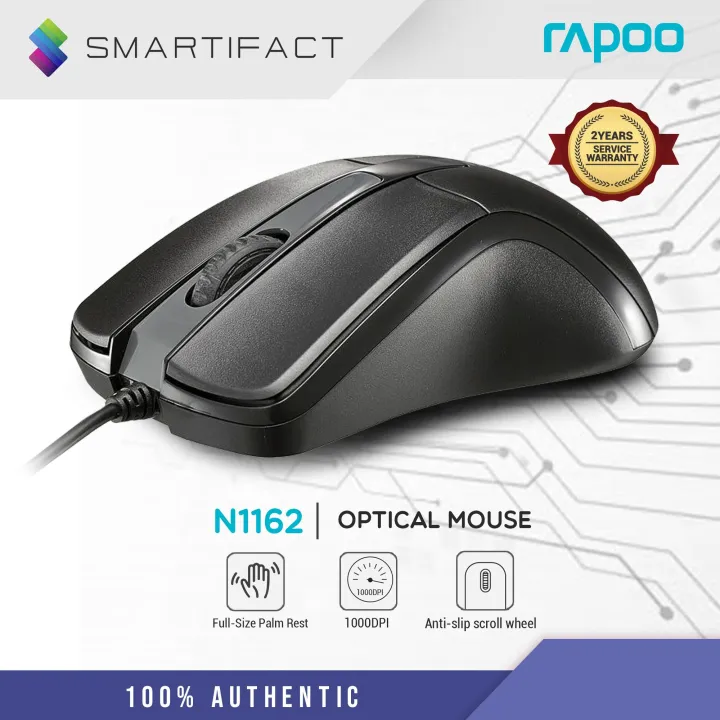 Rapoo N1162 Optical Mouse DPI 1000 1.2M USB Wired entry-level dedicated ...
