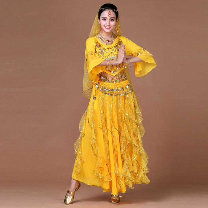 QBELY women indian bollywood adult costume set dance costumes donna ...