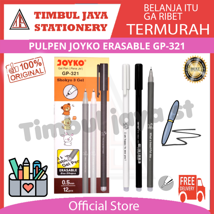 TJS Joyko Isi 12pc Pen gel hapus Joyko Erasable Gel Pen Pulpen Bisa ...