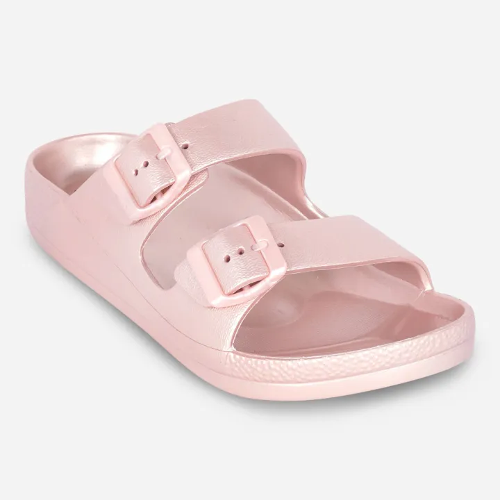 Trusole Women's Vanya Metallic Slides in Rose Gold | Lazada PH