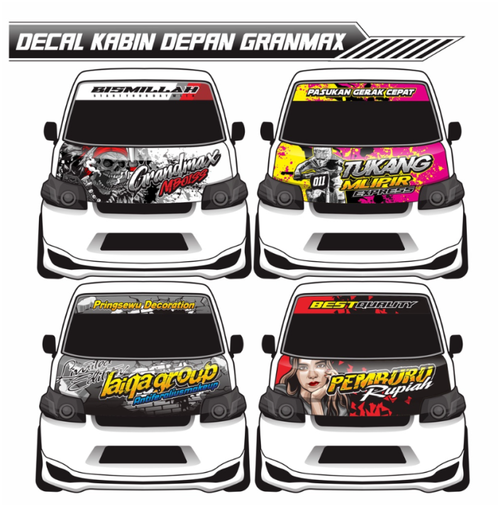 STIKER MOBIL GRANDMAX STIKER CABIN MOBIL CUSTOM DESAIN | Lazada Indonesia