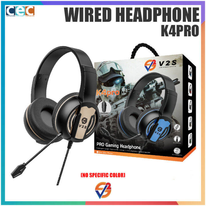 V2S K4pro Gaming Headphone Wired Stereo Gaming Headset Volume Control ...