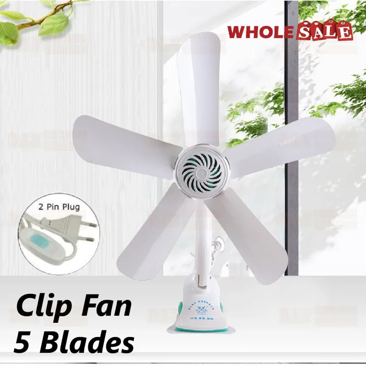 Portable 5 Blade Mini Clip Fan HJ-590A Silent Wind Table Fan / Kipas ...