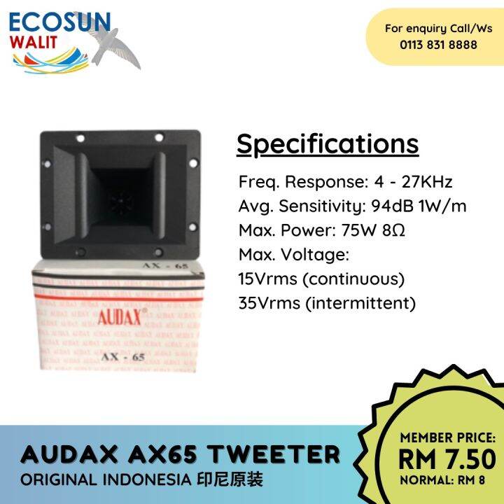 Audax AX65 Piezo Tweeter Speakers Audax 65 Indonesia for Swiftlet Farming / Rumah Burung Walet ...