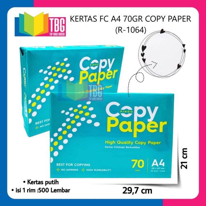 1 RIM (500 LEMBAR) KERTAS FC A4 70GR COPY PAPER BLUE / KERTAS FOTOCOPY / KERTAS PRINT (R-1064 ...