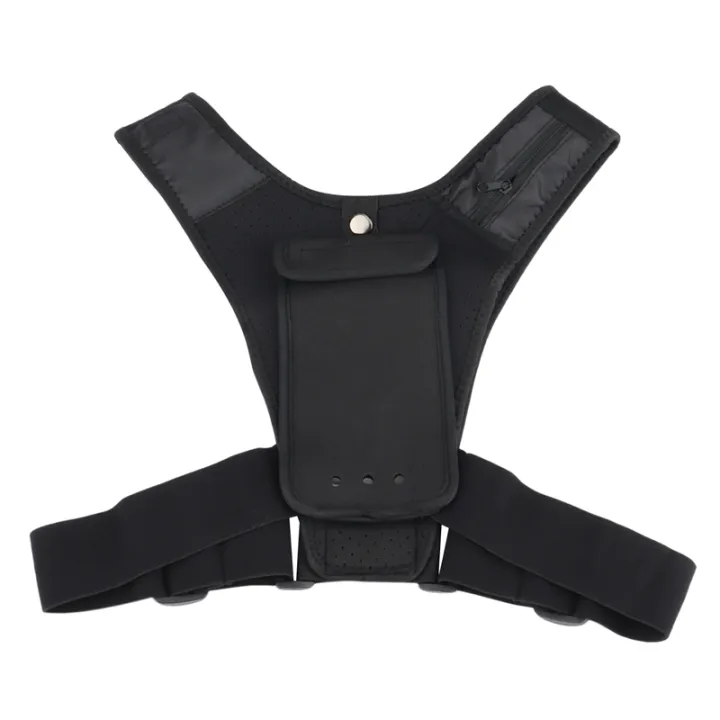 The Training and Running Vest Chest Phone Holder - Black - Reflective ...