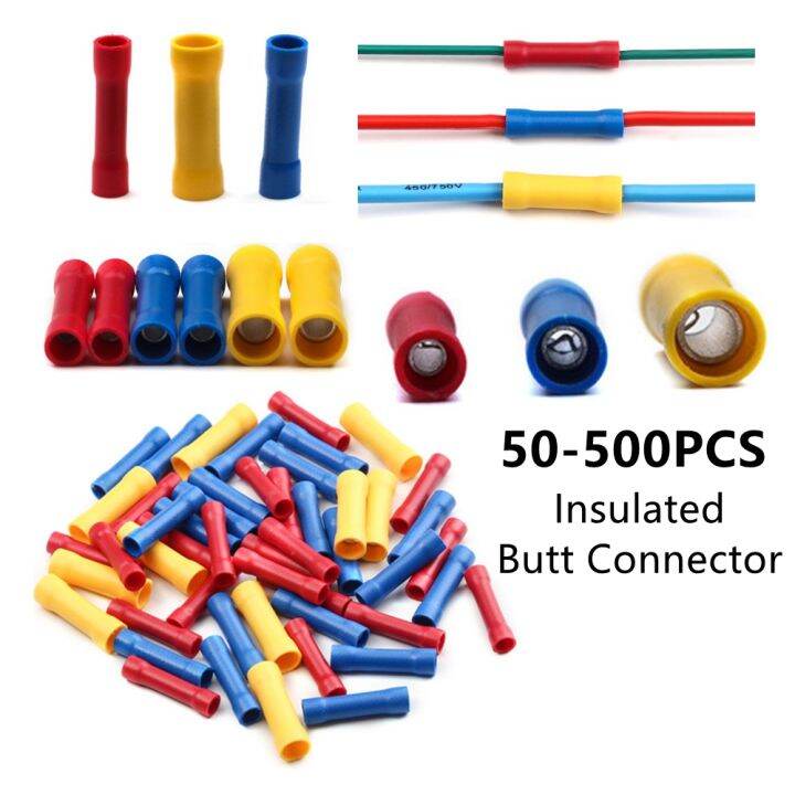 500/200/100/50PCS Terminals Quick Crimping BV1.25 BV2.5 BV5.5 Insulated ...