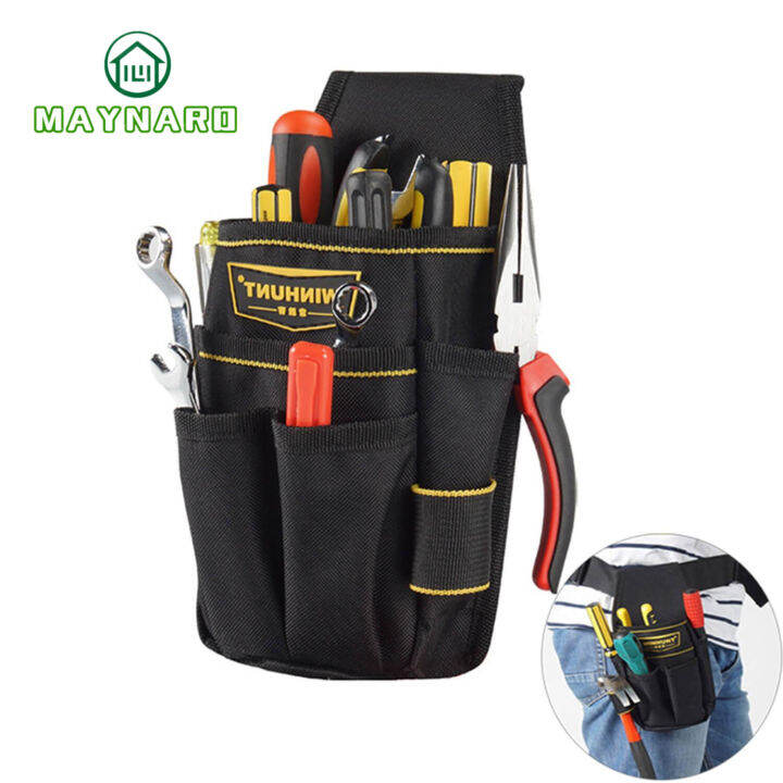 Tool Bag Electrician Pouch Tool Waist Bag Storage Bag Pocket Hardware Tool Kit Heavy Duty Canvas ...
