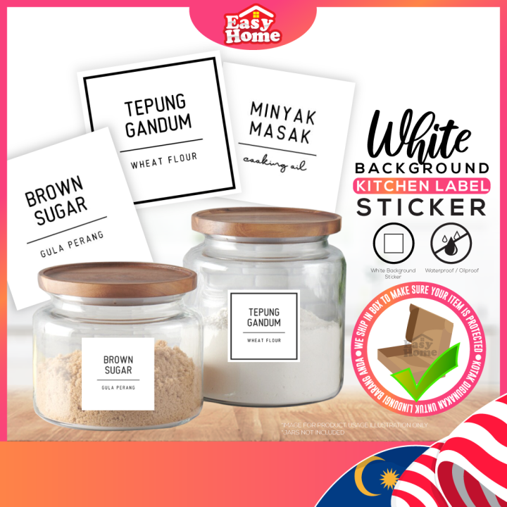 Sticker Label Jar Barangan Masakan Minimal Style Design Kitchen ...