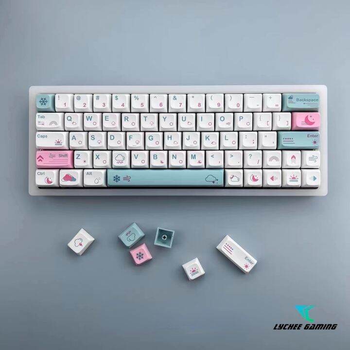 Lychee keycaps Weather XDA height Dye-sub Japanese Sub-legend PBT132 ...