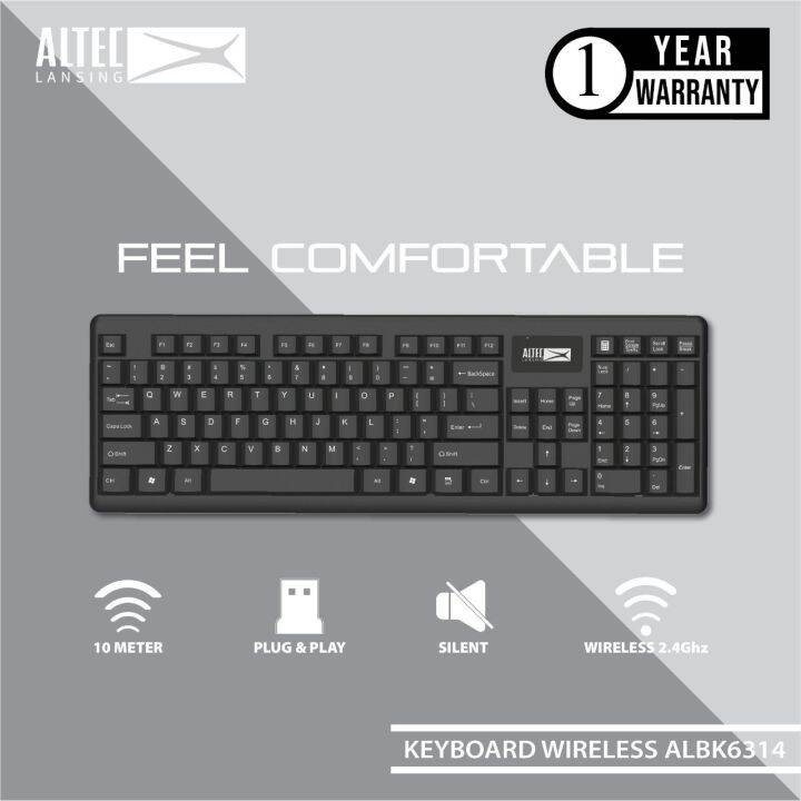 Keyboard Estetik Altec Lansing Wireless ALBK6314 Silent Design | Lazada ...