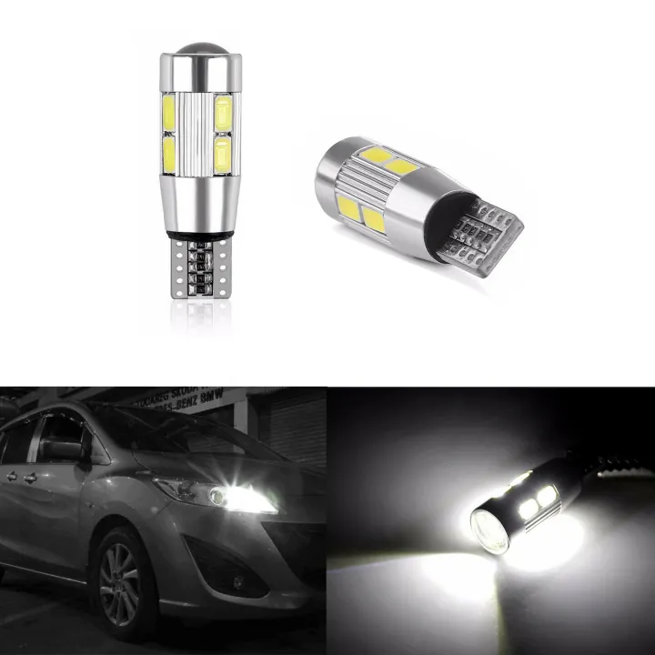 Ranpo 2Pcs T10 Car Side Light Bulb Canbus Error Free Xenon White 10 SMD ...