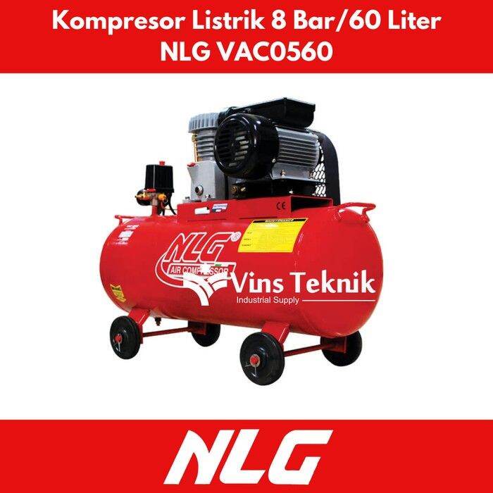 Kompressor Angin NLG VAC0560 60L 0.50HP 8Bar Air Compressor VAC 0560 ...