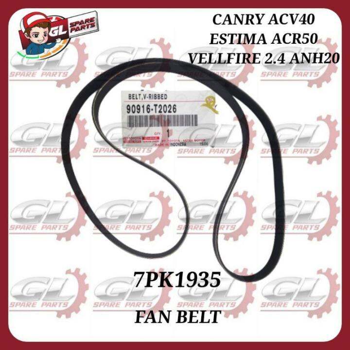 ORIGINAL TOYOTA CAMRY ACV40 ESTIMA ACR50 VELLFIRE 2.4 ANH20 RAV4 FAN BELT 7PK1935 90916-T2026 ...