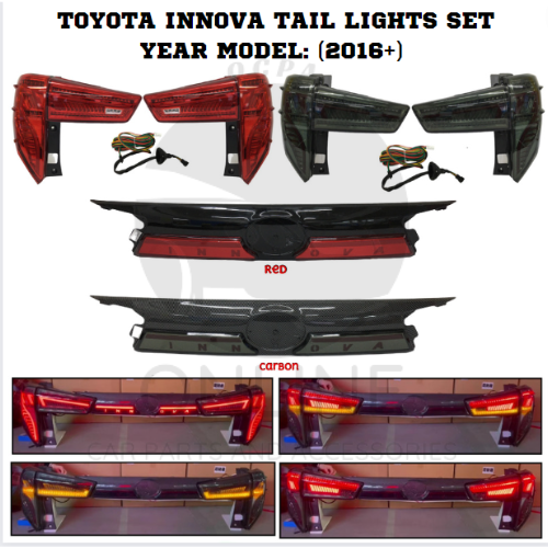 OCPA TOYOTA INNOVA 2016+ REAR TAIL LIGHT / TRUNK LID PLATE COVER BAR ...