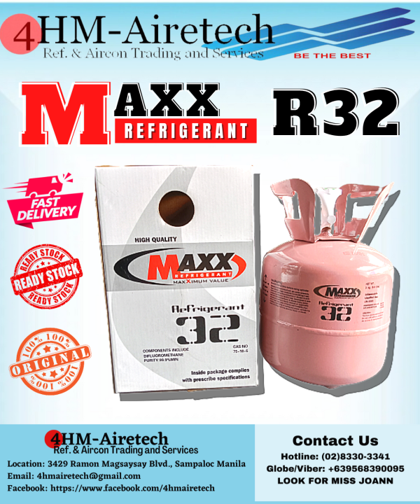 R32 Refrigerant FOURHM 3KG (6.6LBS) MAXX REFRIGERANT | Lazada PH