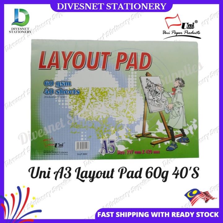 Uni A3 Layout Pad 60g 40'S S-LP3042 | Lazada