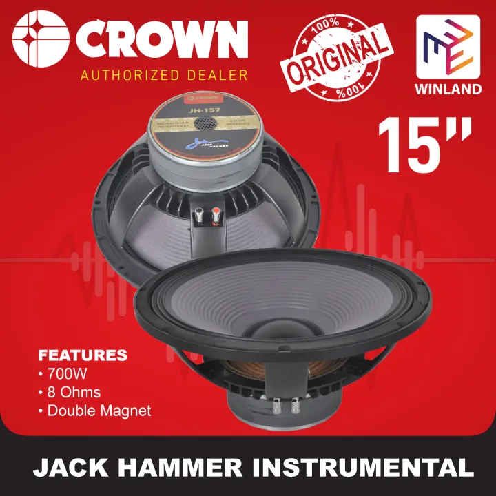 CROWN ORIGINAL Jack Hammer Series Instrumental Double Magnet Speaker ...