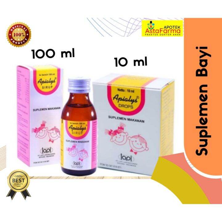 Apialys Sirup 100 ml Vitamin / Suplemen Kesehatan anak untuk usia ...