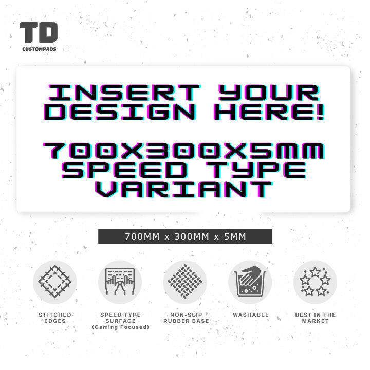 Customized Extended Gaming Mousepad 700x300x5mm and 900x400x5mm Thick x Speed Type Variant ...