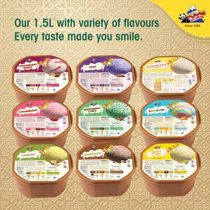 Polar 1.5L Tub Ice Cream - 4 tubs/ctn (No mixed flavors) + Polar Ice ...