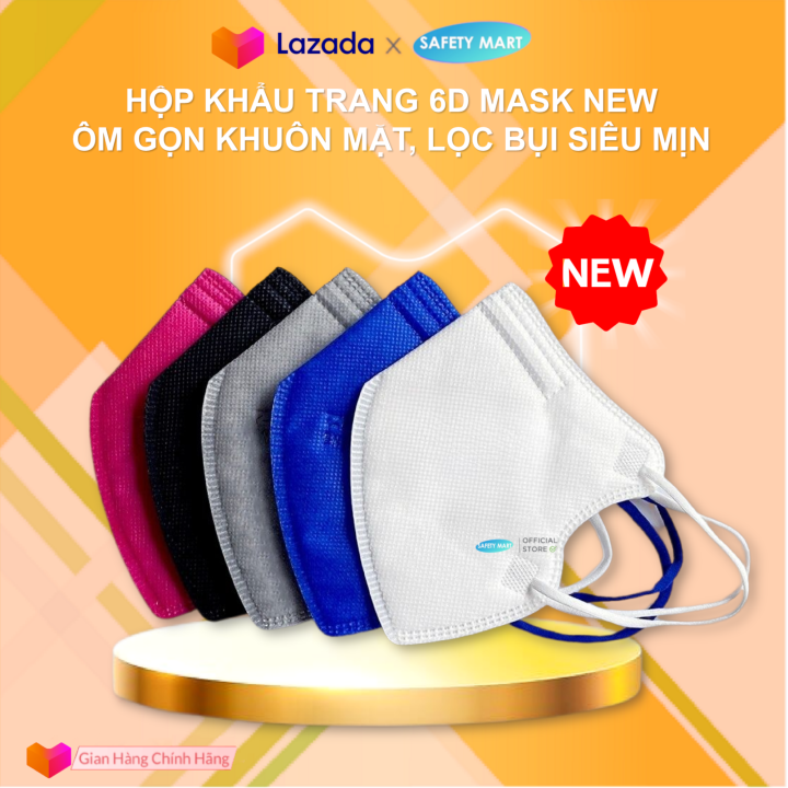 [BÁN CHẠY] Giá Sỉ Hộp 50 Khẩu Trang Y tế 6D Mask N99 Trẻ Em / Người lớn Cao Cấp Vải Không Dệt ...