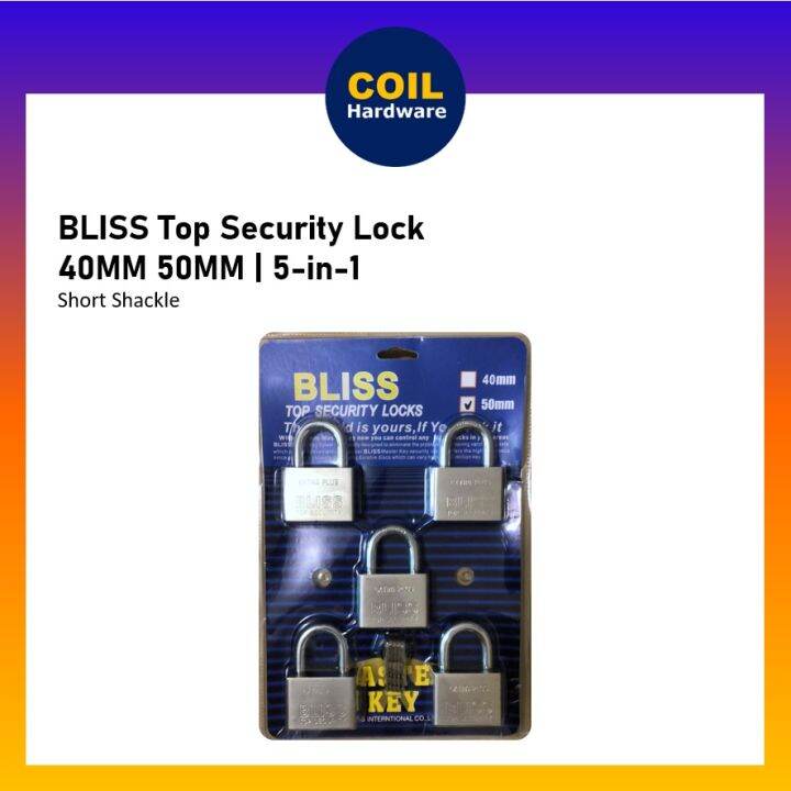[5 PCS] BLISS Chrome Padlock | Short Shackle | Heavy Duty | Manga Pintu ...