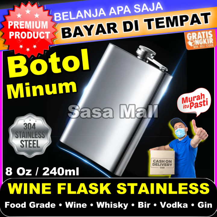 [COD] Botol Air Minum Minuman Keras Bir Hip Flask Wine Whiskey Vodka ...